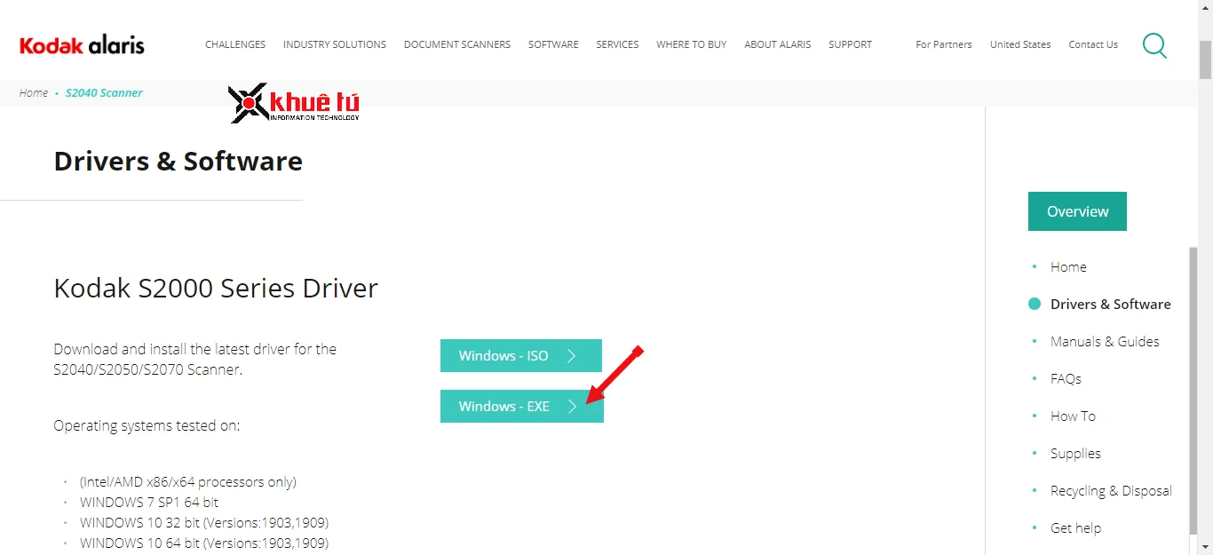 Các bước hướng dẫn cài đặt driver máy scan Kodak Alaris Scanner